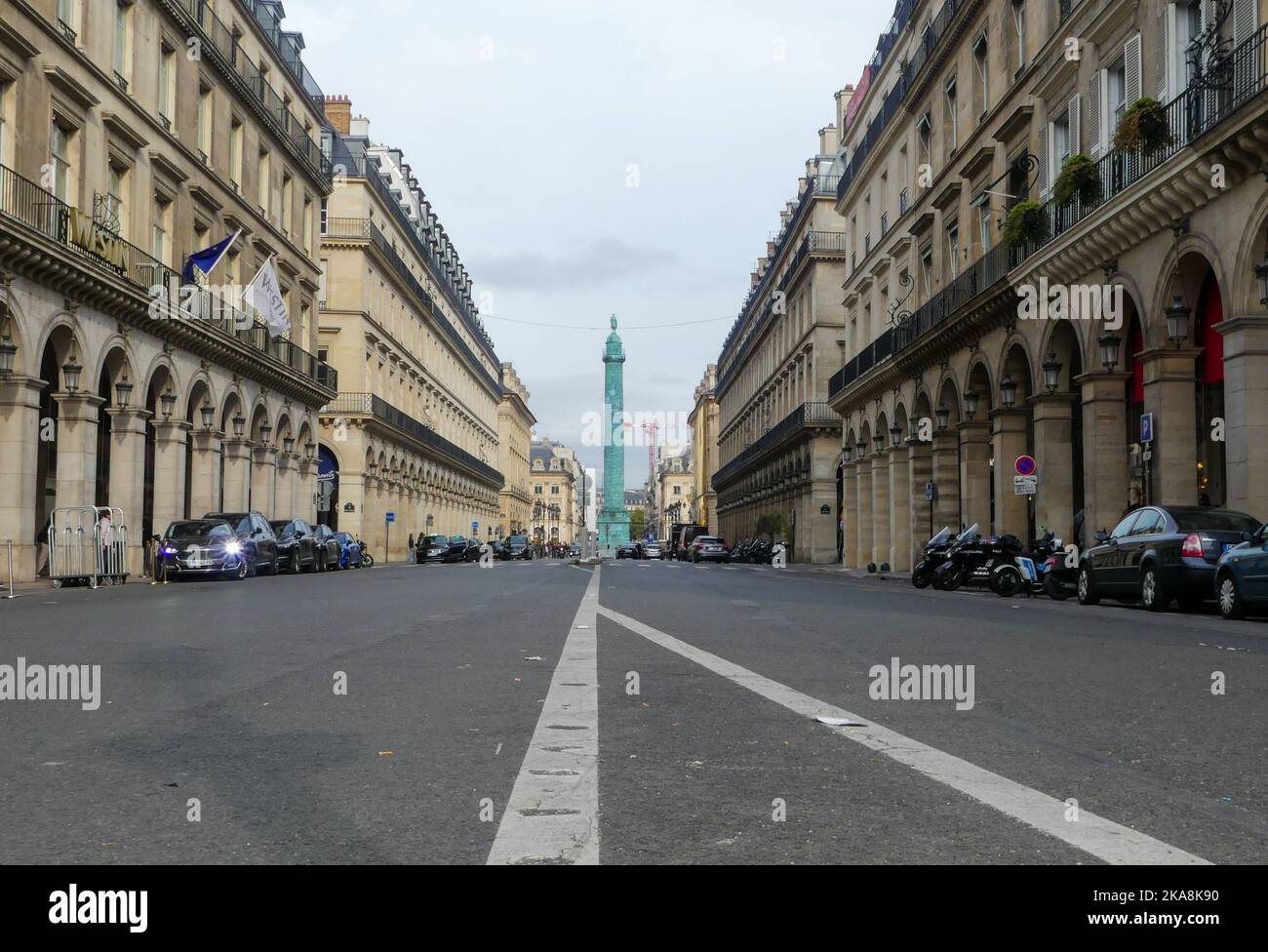 Paris, France. October 30. 2022. View of Castiglione street ...