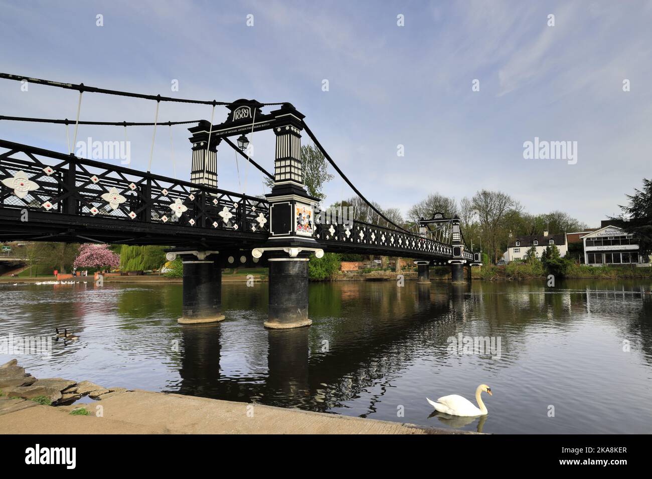 The Ferry bridge over the river Trent, Burton Upon Trent town ...