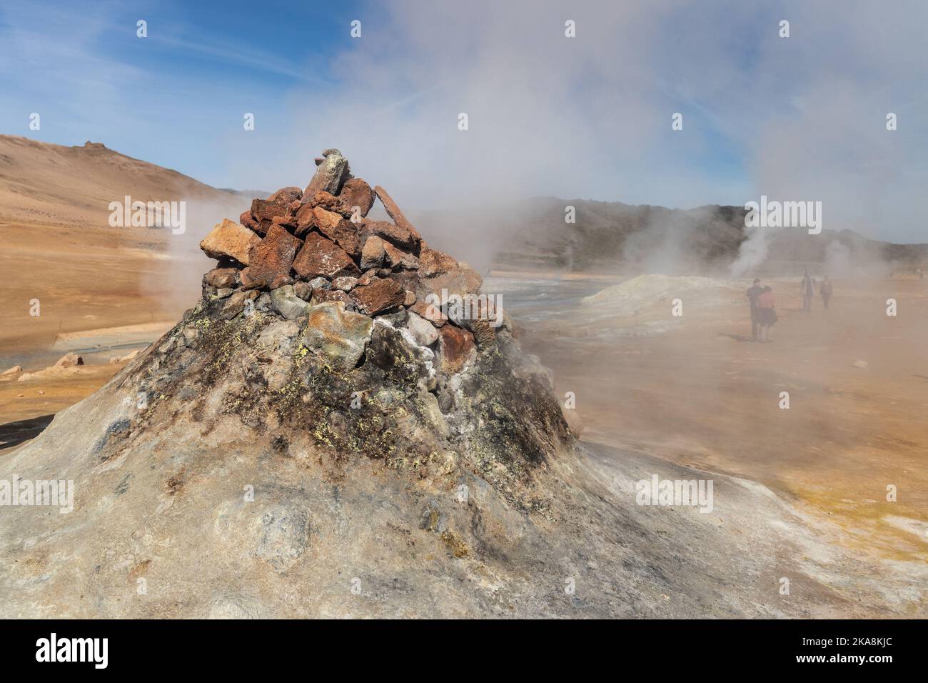 Close-up of steaming fumaroles at Namafjall, Iceland popular geothermal ...