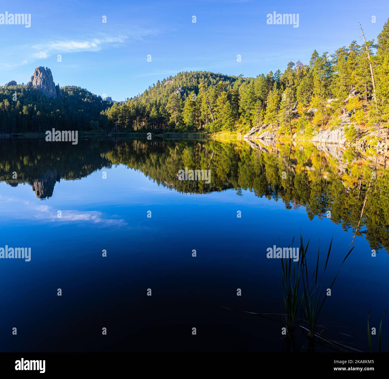Black Elk Peak Reflecting on Horsethief Lake, Custer State Park, South ...