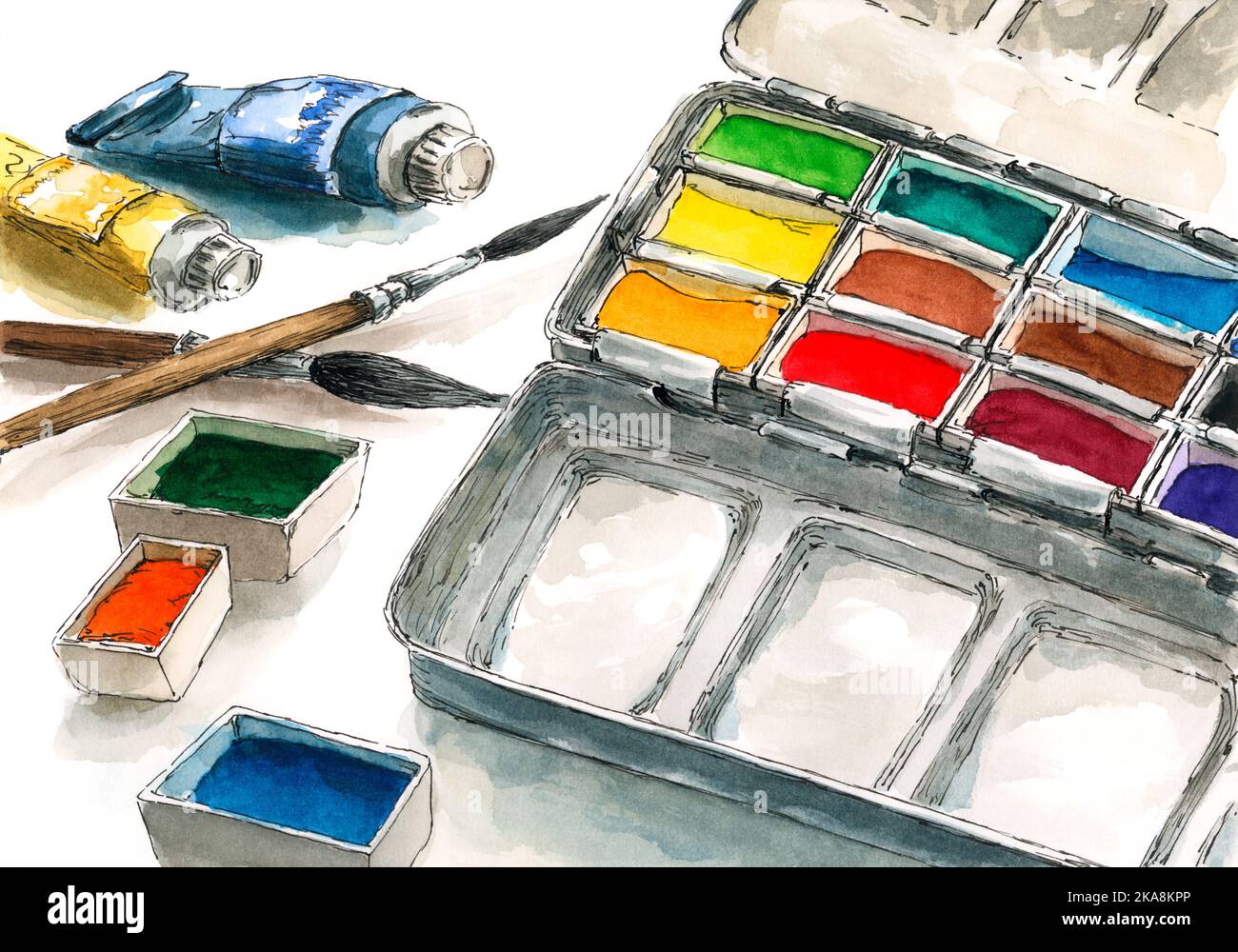 Water soluble pencil drawing hi-res stock photography and images - Alamy