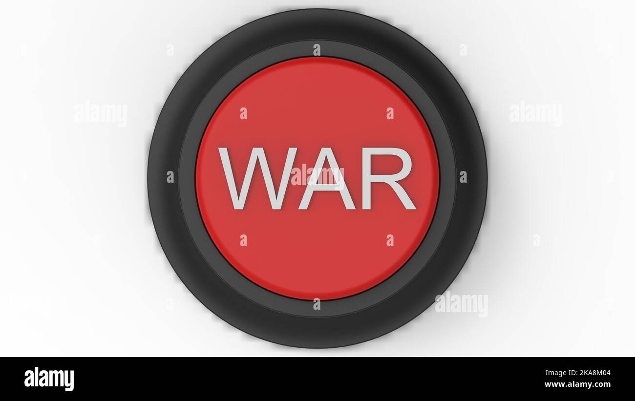 red war button isolated illustration 3d render Stock Photo - Alamy