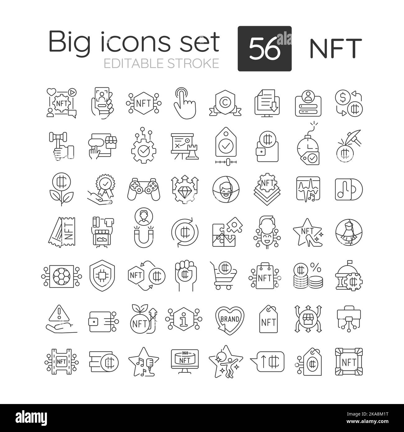 NFT RGB linear icons set Stock Vector Image & Art - Alamy