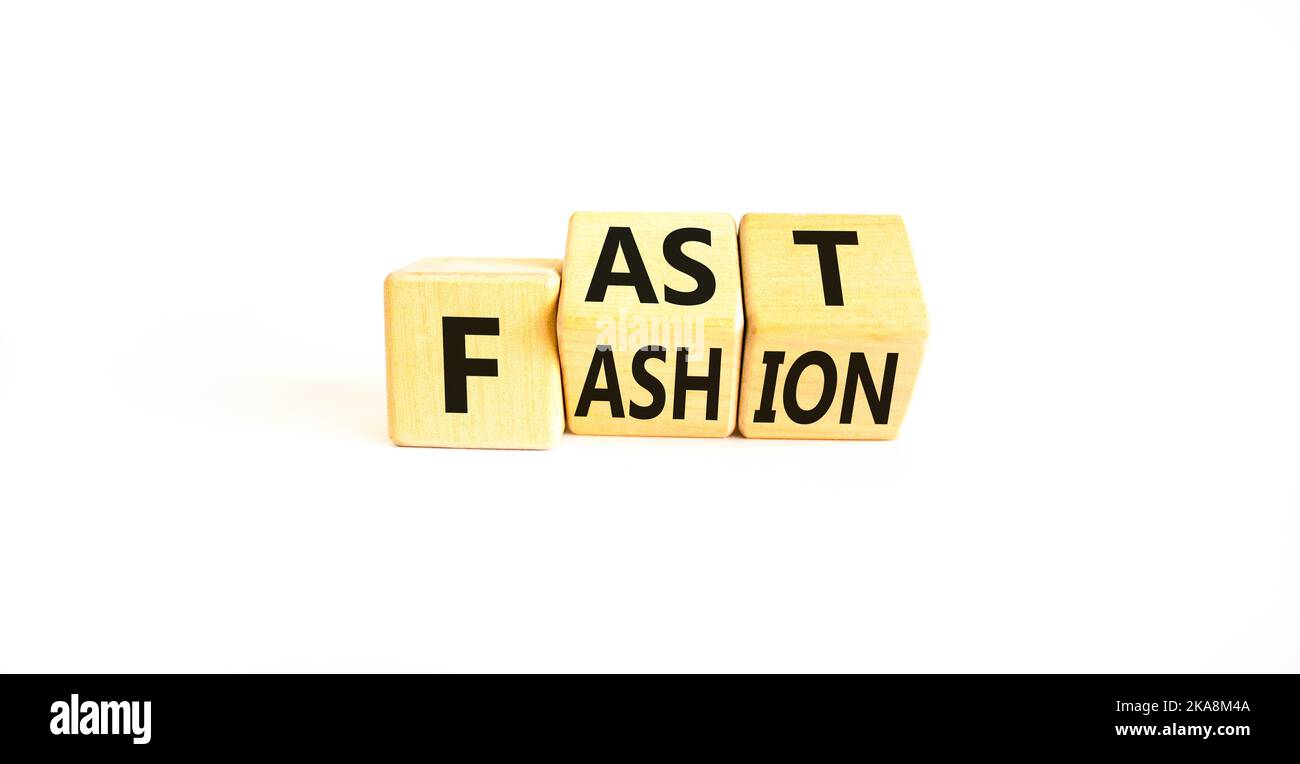 Fast fashion symbol. Concept words Fast fashion on wooden cubes ...