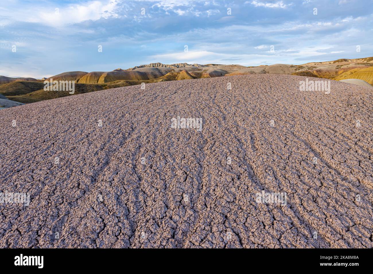 Yellow Mounds Basin With The Peaks of Dillon Pass, Badlands National ...