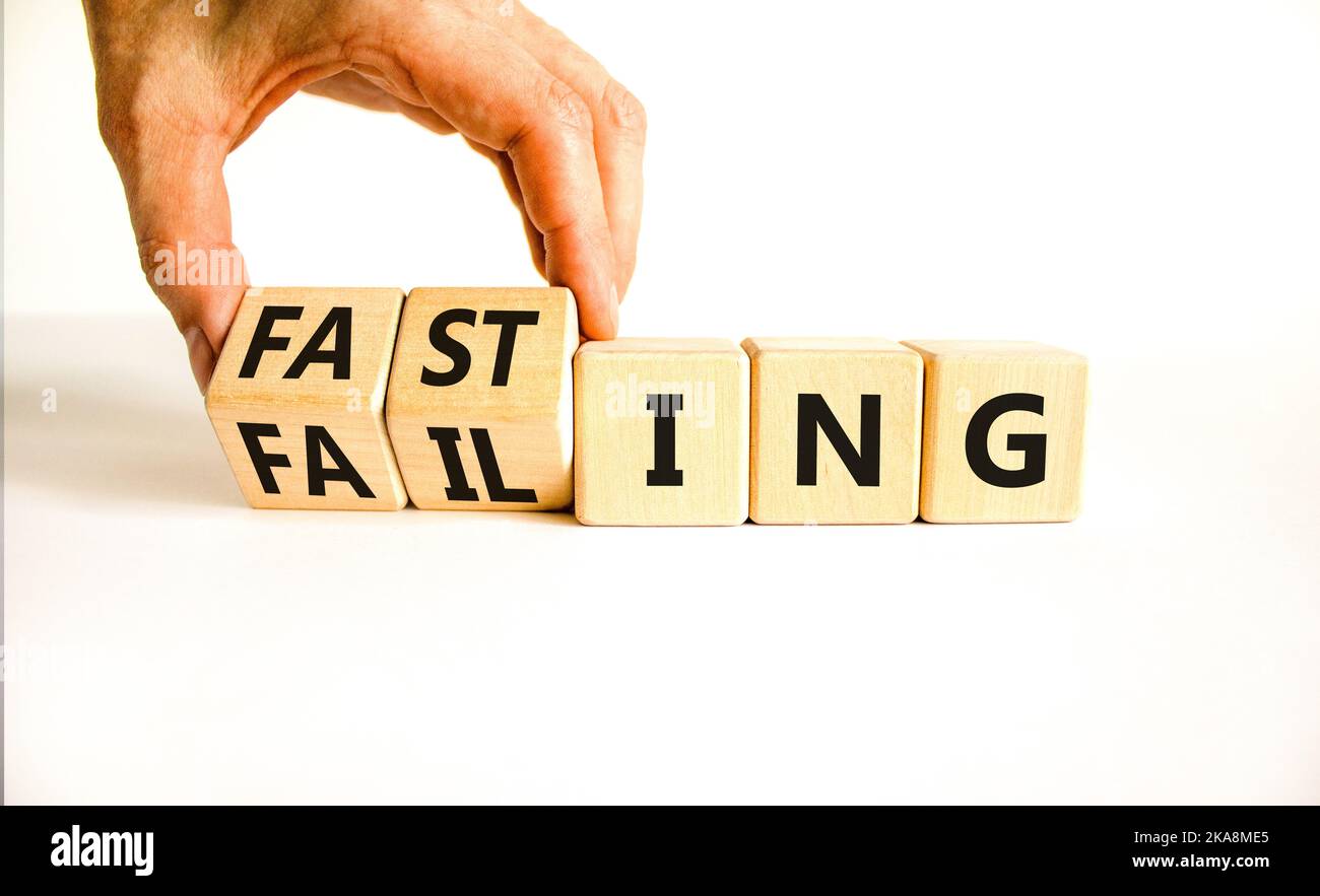 Fasting or failing symbol. Concept words Fasting or Failing on wooden ...