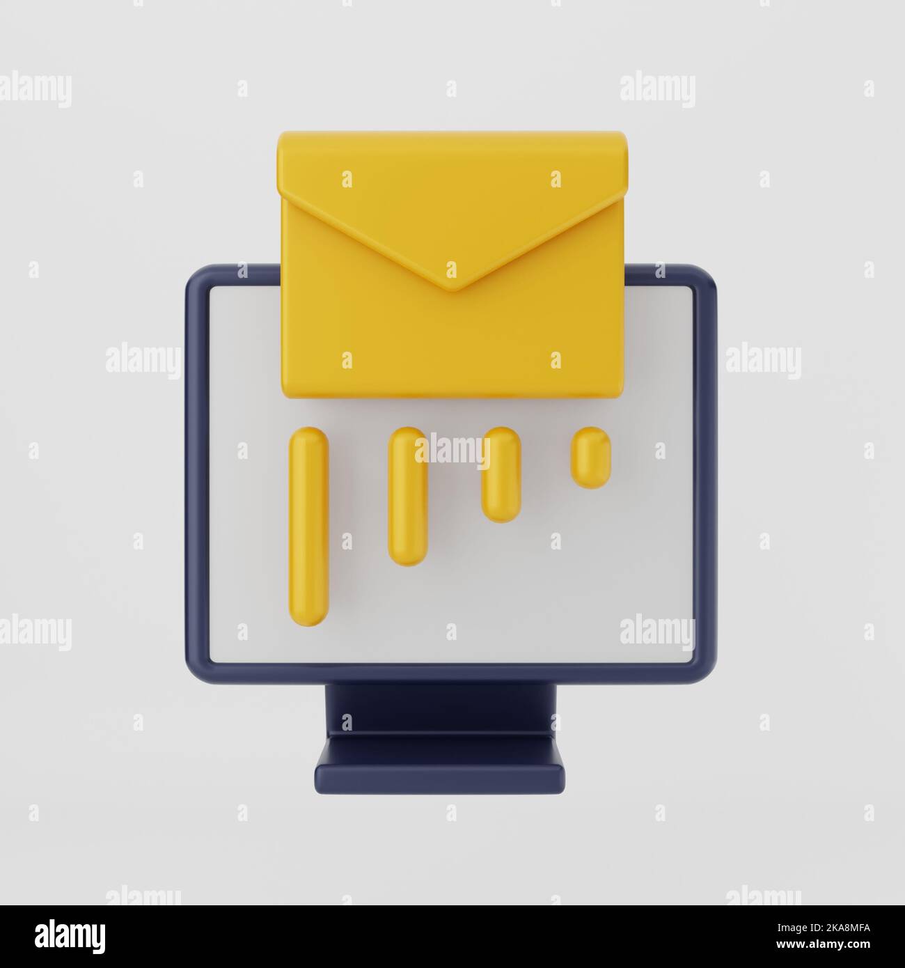 An illustration of an email icon on a gray background Stock Photo - Alamy