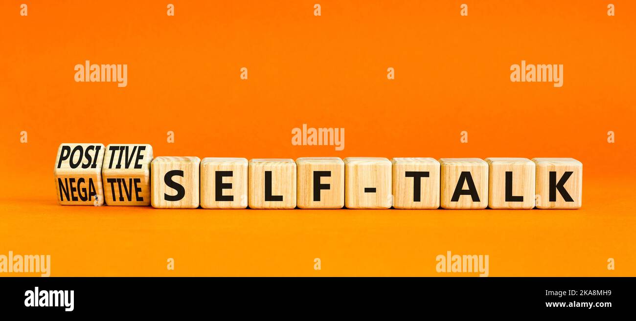 Positive or negative self-talk symbol. Concept words Positive self-talk ...