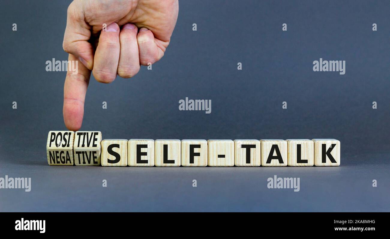 Positive or negative self-talk symbol. Concept words Positive self-talk ...
