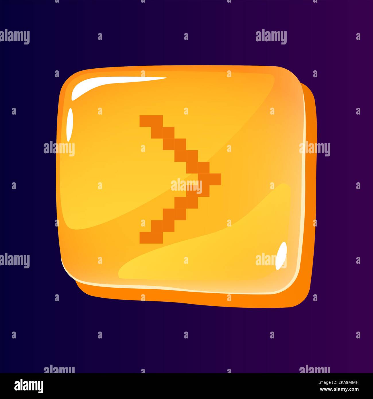 Right side pointer glossy ui button with pixelated icon Stock Vector Image & Art - Alamy