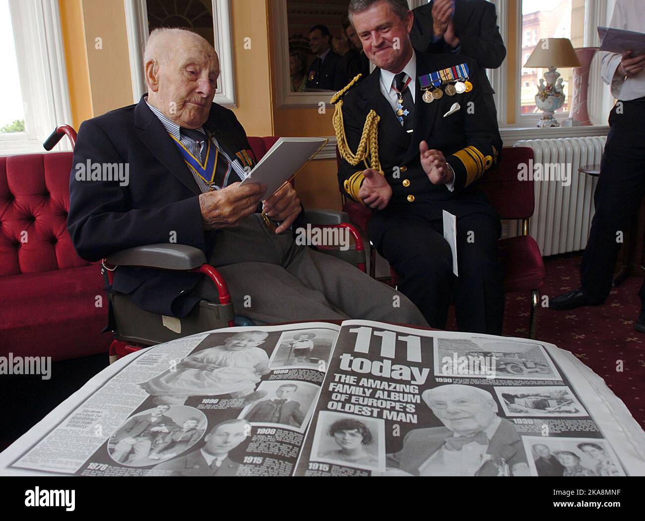 HENRY ALLINGHAM CELEBRATES HIS 111TH BIRTHDAY READING A CARD FROM THE ...