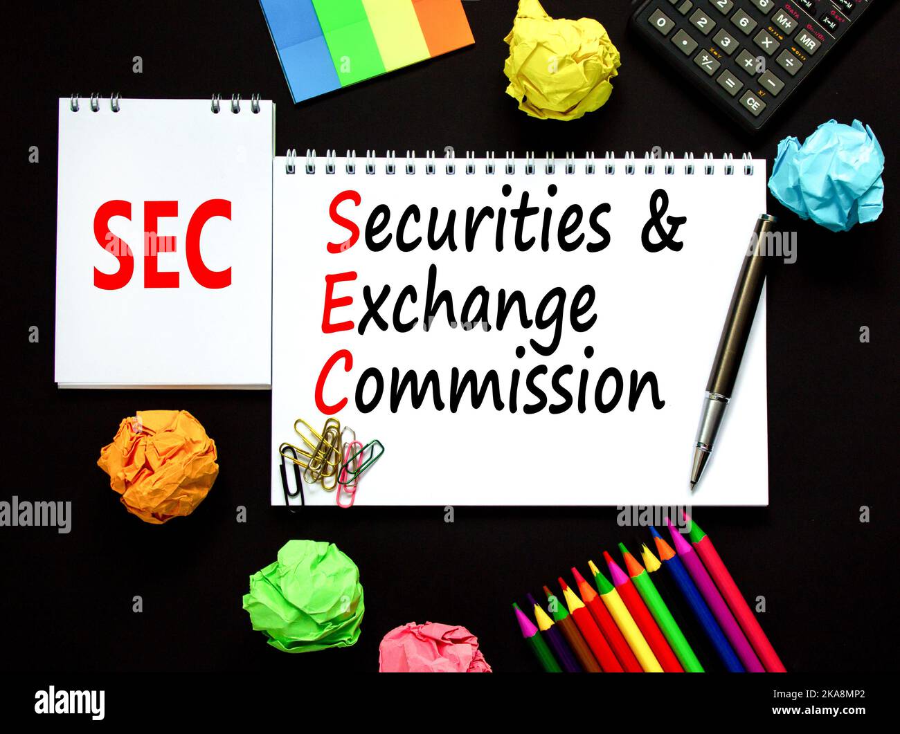SEC securities and exchange commission symbol. Concept words SEC securities and exchange ...