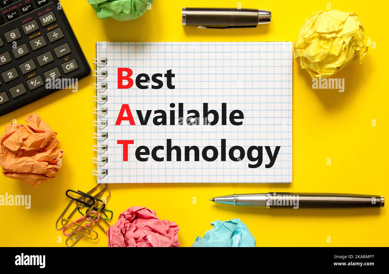 BAT best available technology symbol. Concept words BAT best available ...