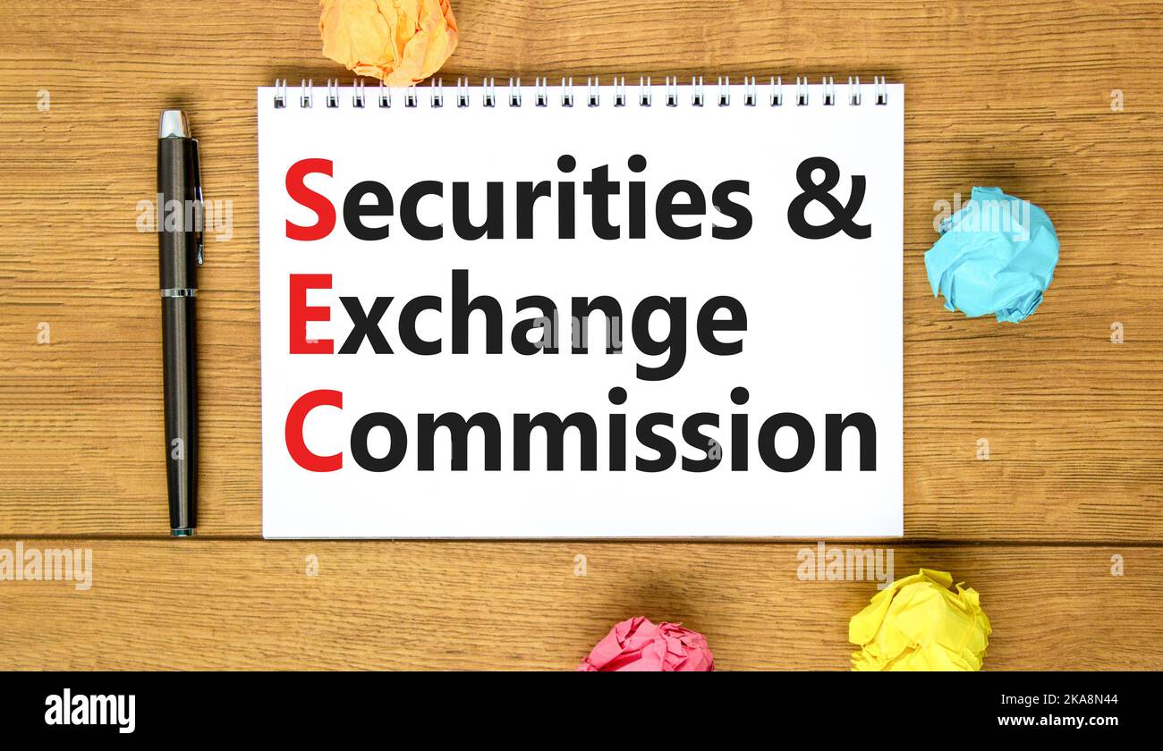 SEC securities and exchange commission symbol. Concept words SEC securities and exchange ...