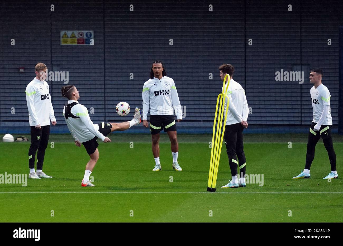 Manchester City's Nathan Ake (centre) during a training session at the ...