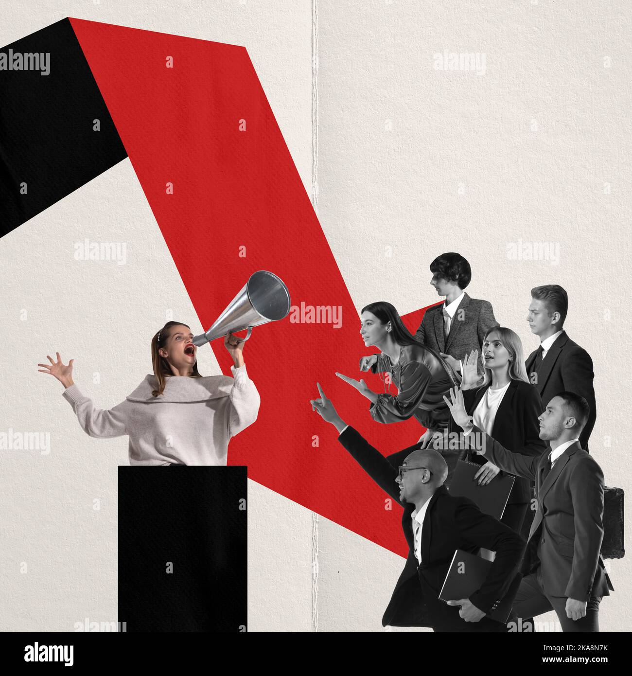 Woman speaking loudly hi-res stock photography and images - Alamy