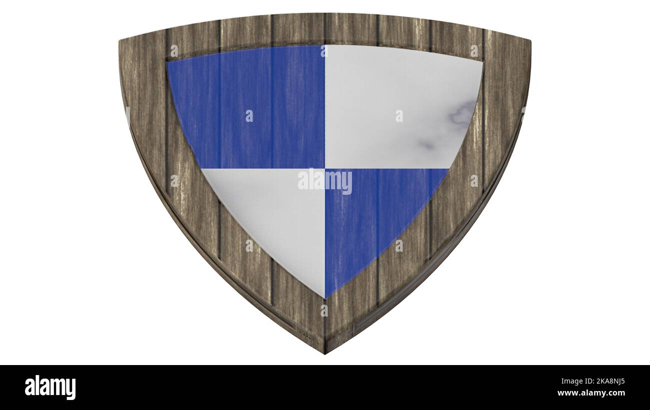 shield wood medieval 3d render illustration Stock Photo - Alamy