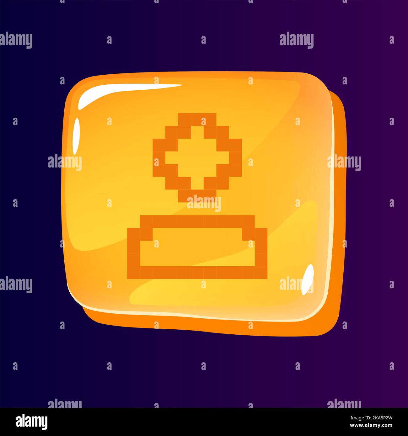 Avatar glossy ui button with pixelated icon Stock Vector Image & Art - Alamy
