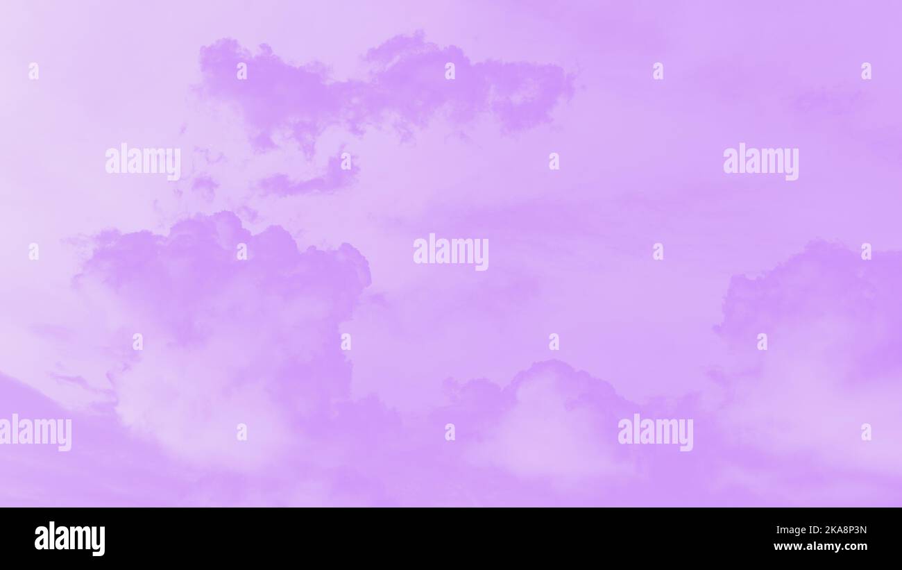 Violet sky with clouds light pastel panoramic background Stock Photo ...