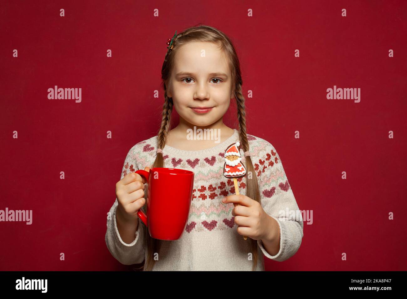 Cheerful beauty girl, december portrait Stock Photo - Alamy