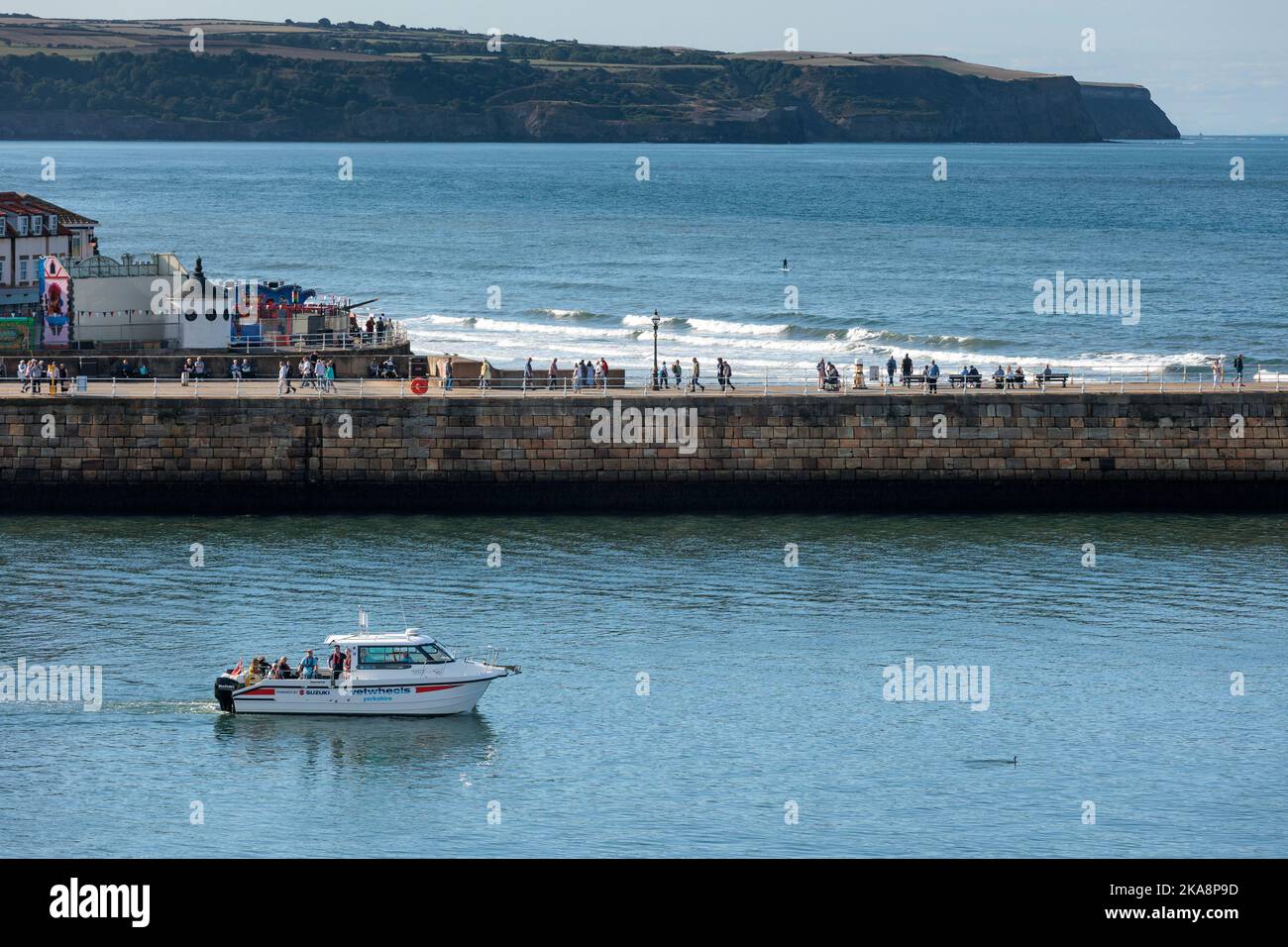 Whitby Harbour Pier River Esk Whitby North Yorkshire England Stock ...