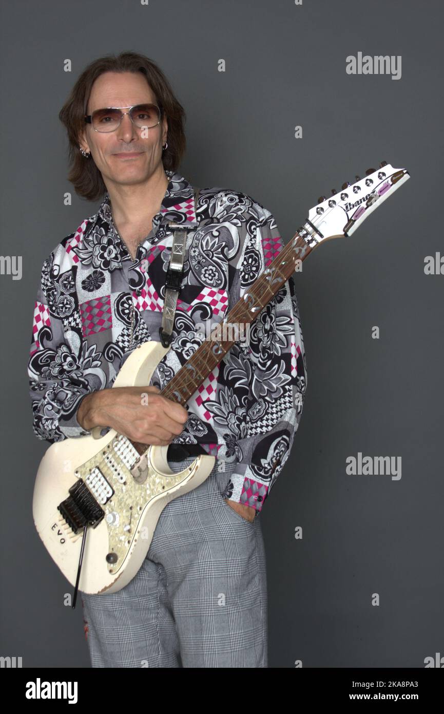 Steve Vai photographed in 2012 at his home in Culver City, California ...