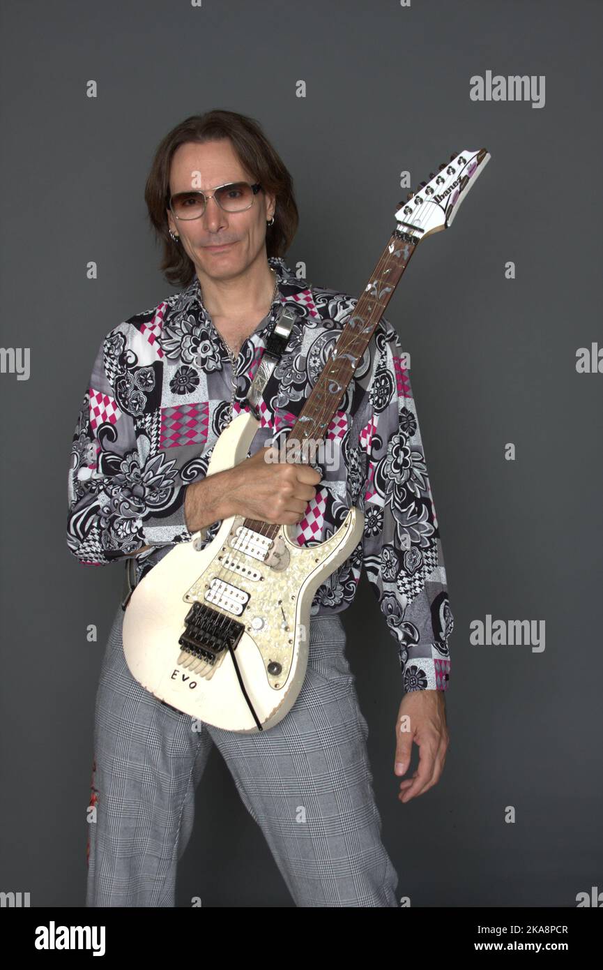 Steve Vai photographed in 2012 at his home in Culver City, California ...