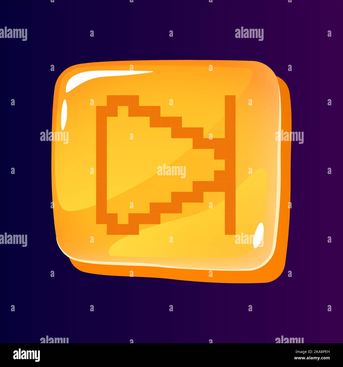 Backward rewind glossy ui button with pixelated icon Stock Vector Image & Art - Alamy