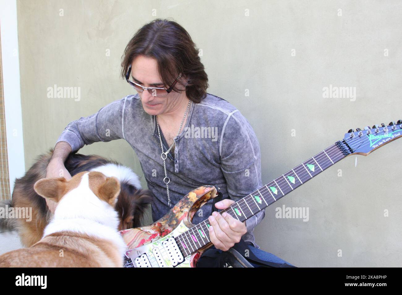 Steve Vai photographed in 2012 at his home in Culver City, California ...