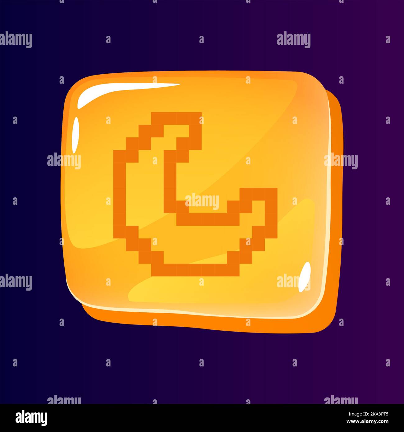 Night mode glossy ui button with pixelated icon Stock Vector Image ...