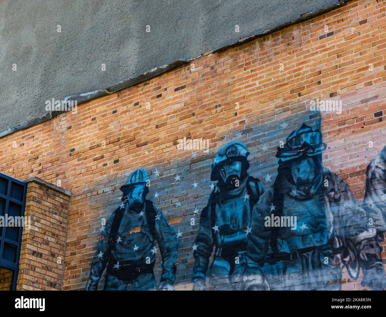 Mural of Fire Fighters on Main Street Wall, Rapid City, South Dakota ...