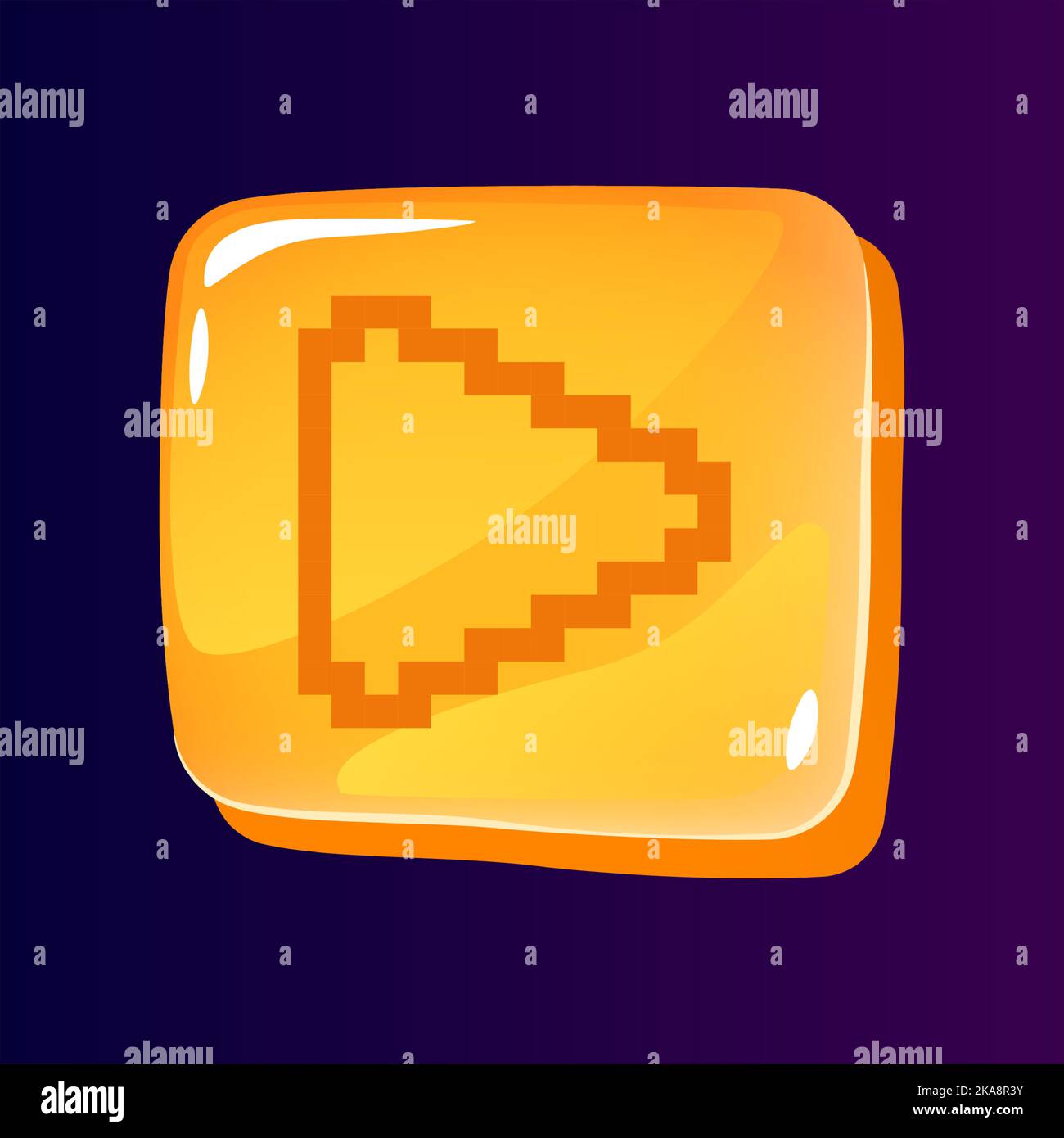 Play glossy ui button with pixelated icon Stock Vector Image & Art - Alamy