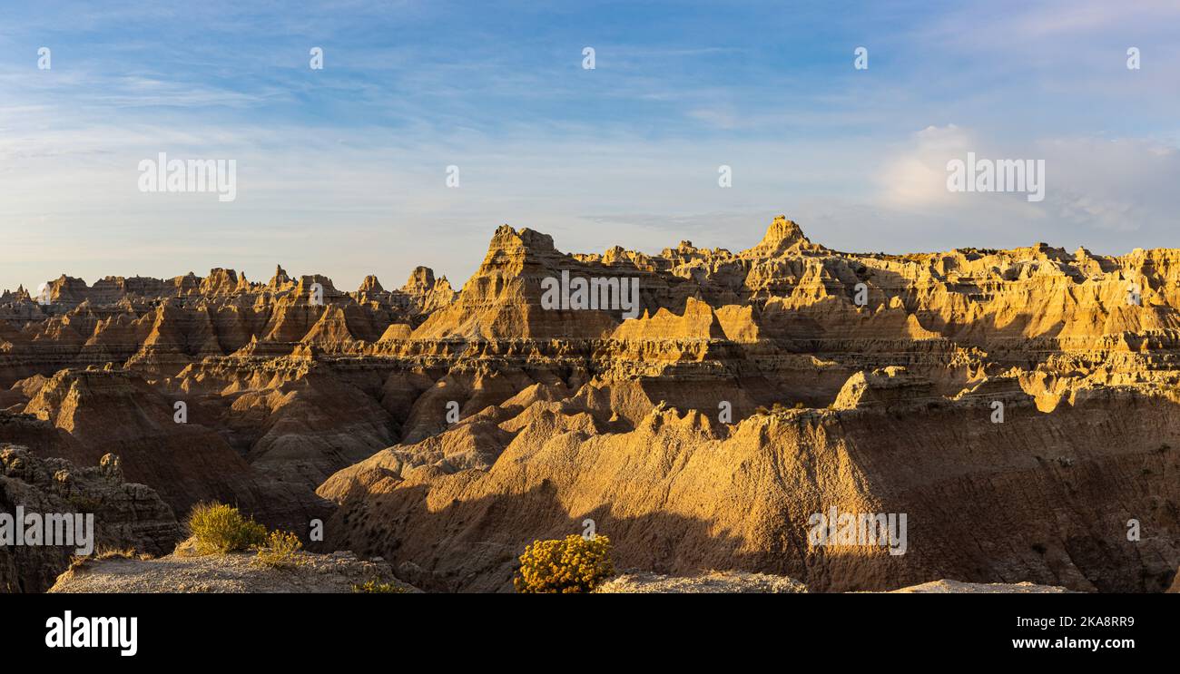 Wall of Rock Formations on The Notch Trail, Badlands National Park ...