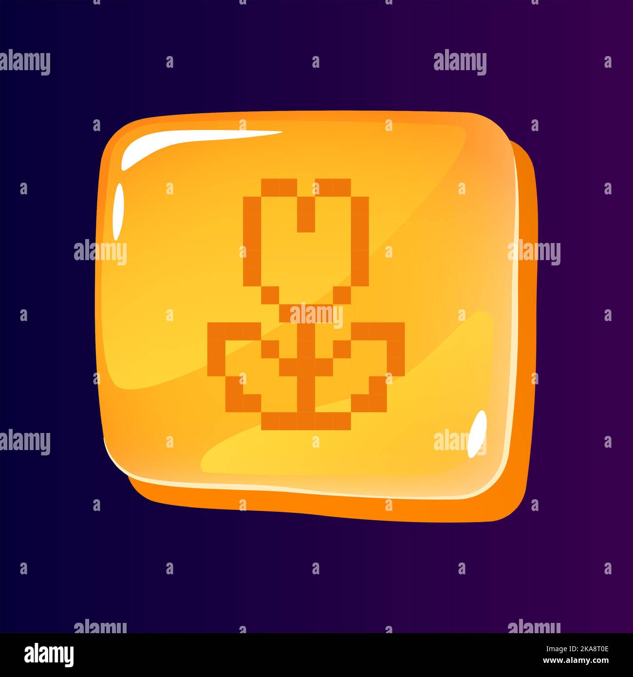 Flower glossy ui button with pixelated icon Stock Vector Image & Art - Alamy