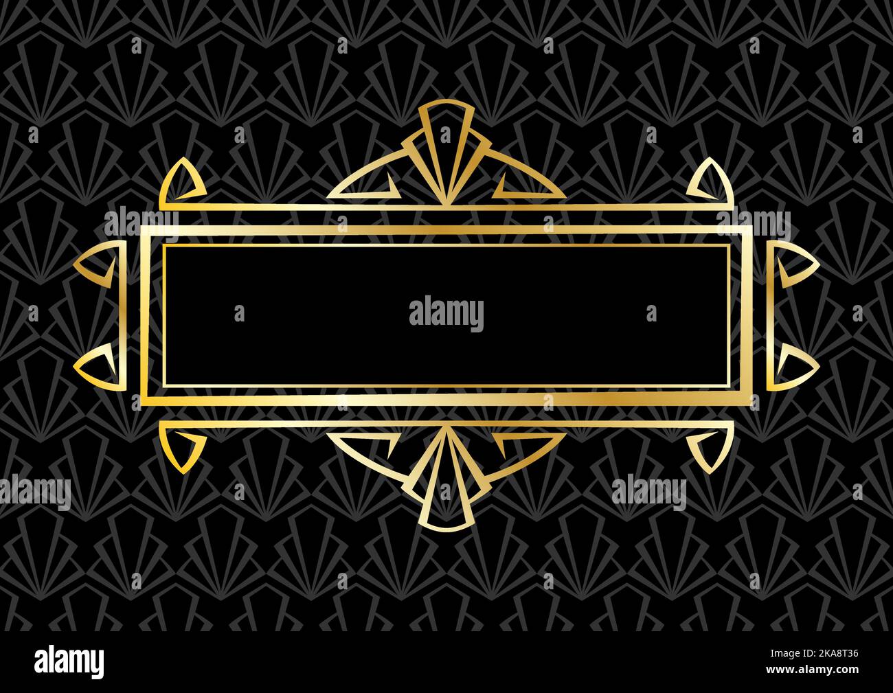 Frame with Art Deco ornament. Abstract element in vintage retro style ...