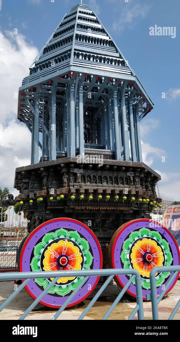 Side view of the huge Chariot (Rathamu) which is used in the ...