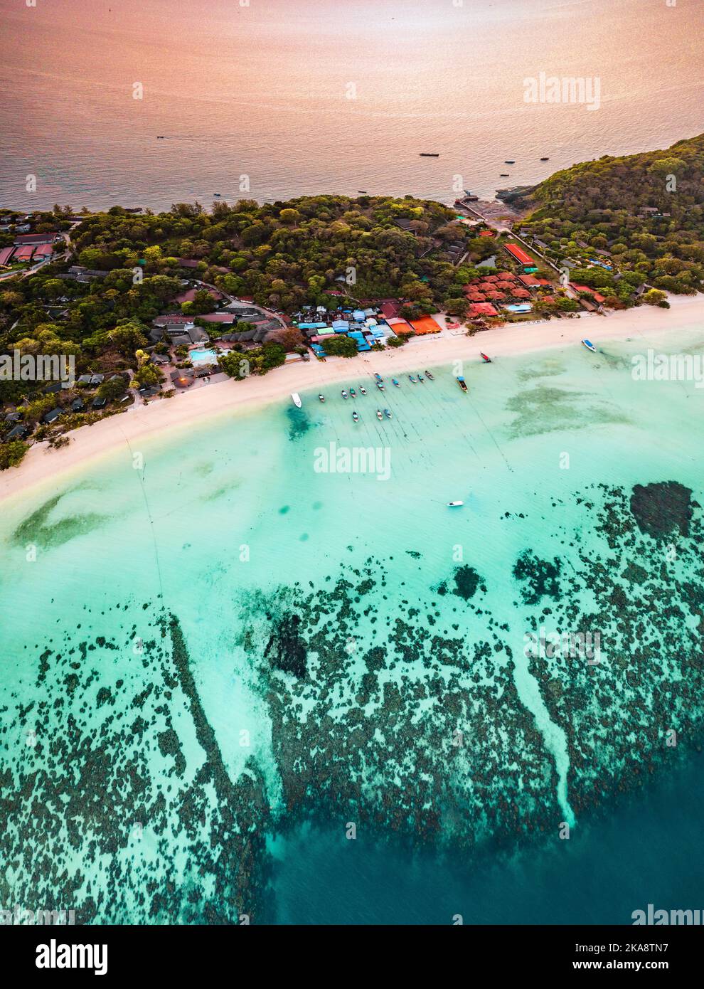 Aerial view of Laem Tong Beach or Laemtong bay in koh Phi Phi, Krabi ...