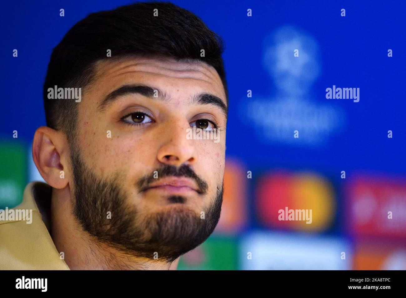 Chelsea’s Armando Broja during a press conference at Stamford Bridge ...