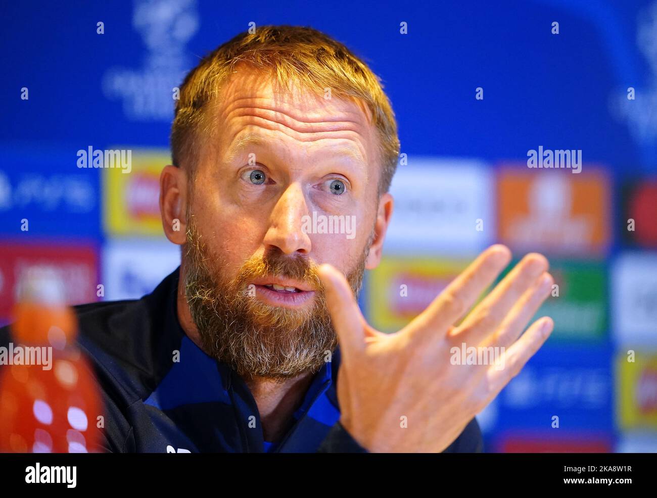 Chelsea manager Graham Potter during a press conference at Stamford ...
