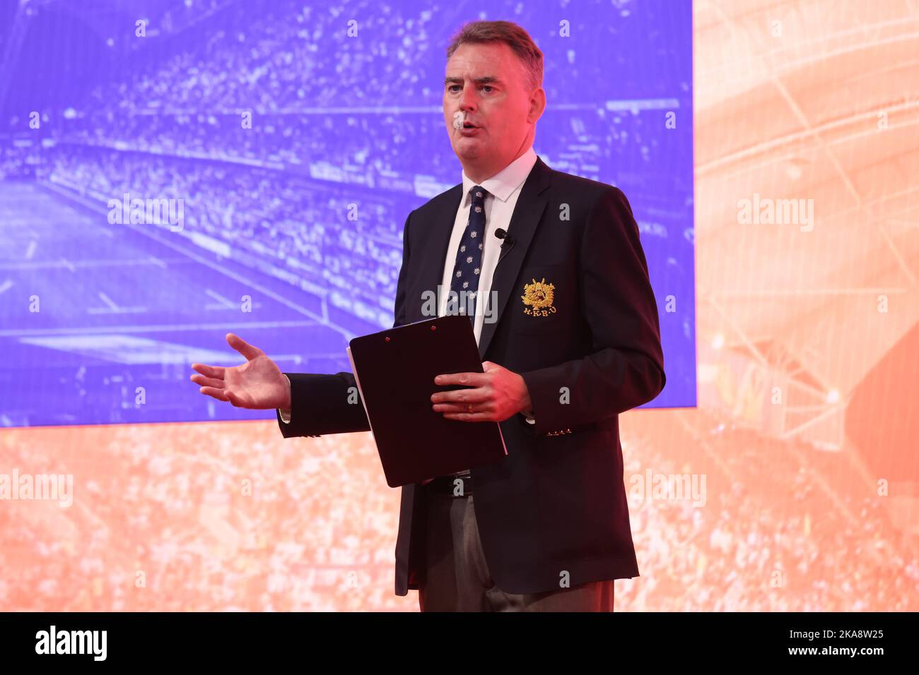 Hong Kong Rugby Union CEO Robbie McRobbie speaking at the Our Hong Kong ...