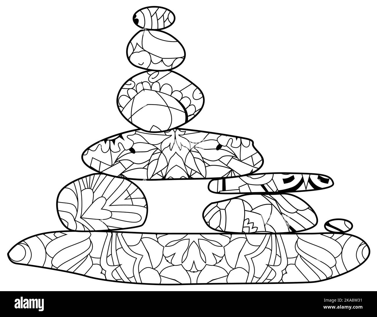 Balance concept. Zen stones flat design style for coloring pages Stock ...