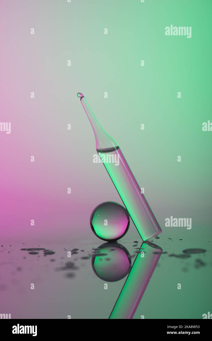 Glass ampules with serum or vitamins Stock Photo - Alamy