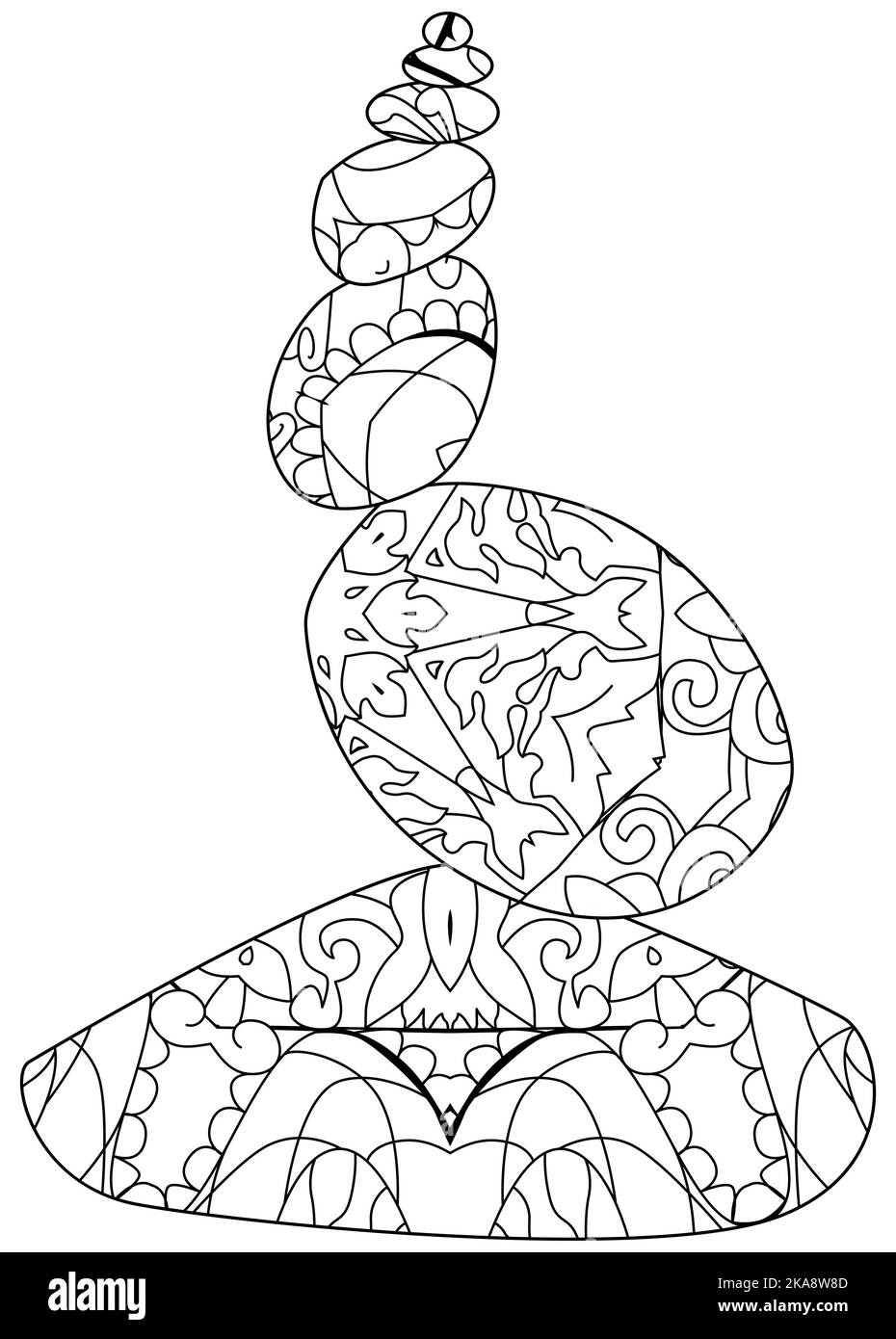 Balance concept. Zen stones flat design style for coloring pages Stock ...
