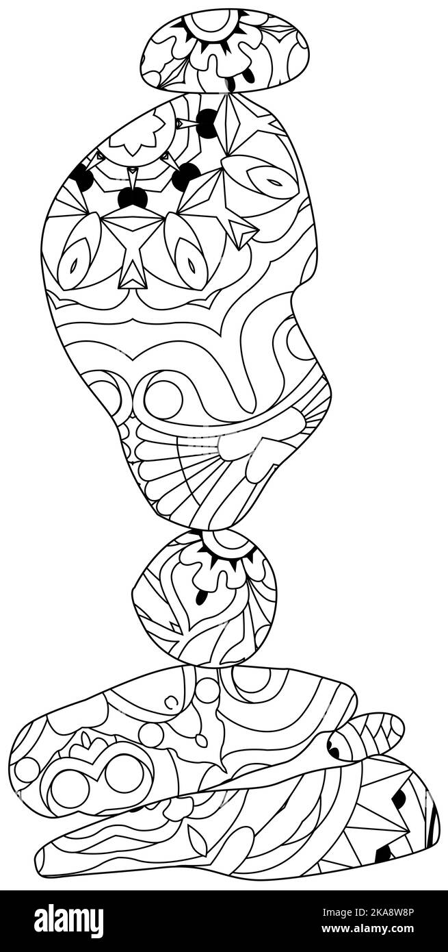 Balance concept. Zen stones flat design style for coloring pages Stock ...