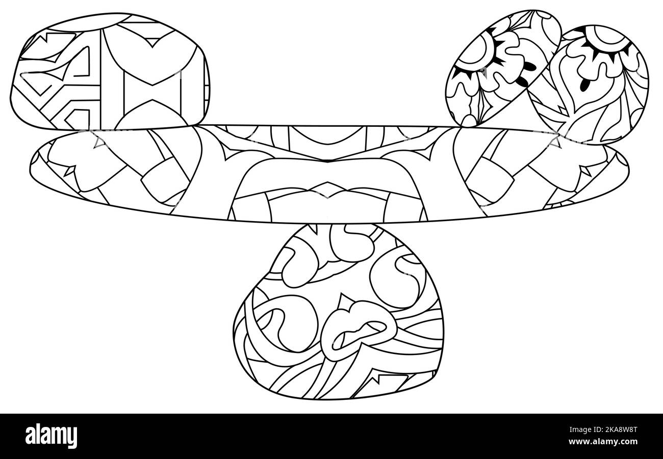 Balance concept. Zen stones flat design style for coloring pages Stock ...