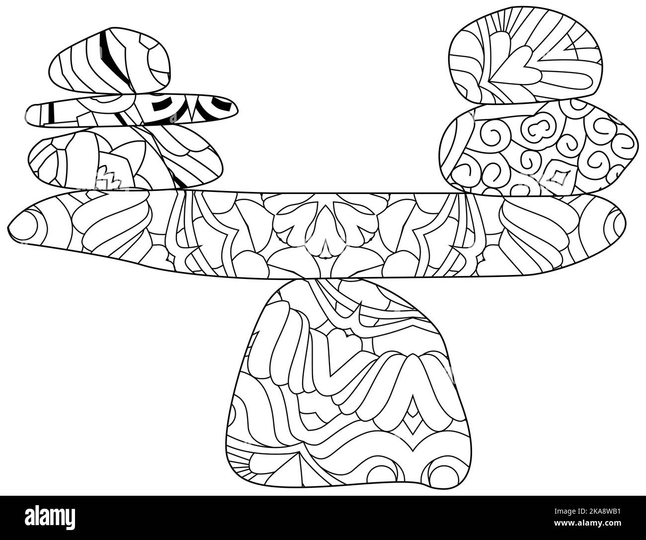 Balance concept. Zen stones flat design style for coloring pages Stock ...