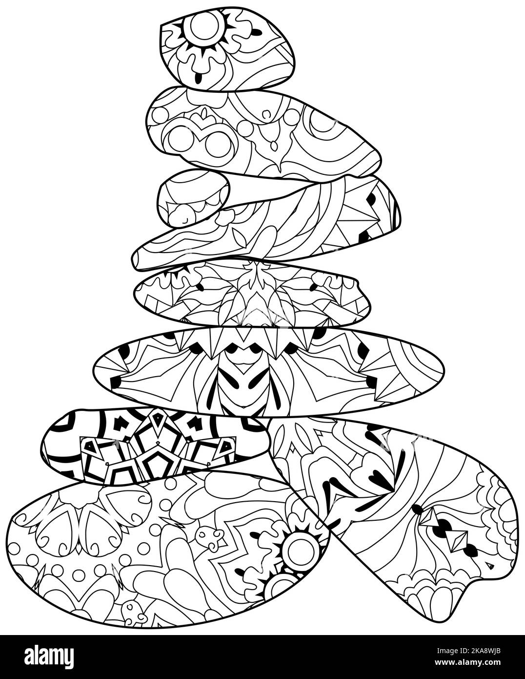 Balance concept. Zen stones flat design style for coloring pages Stock ...
