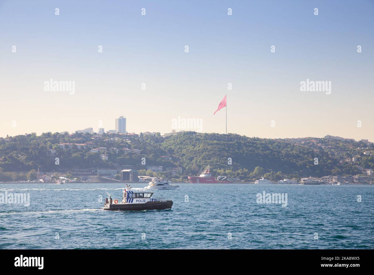 Picture of police boat from the Police of Turkey patrolling on the ...