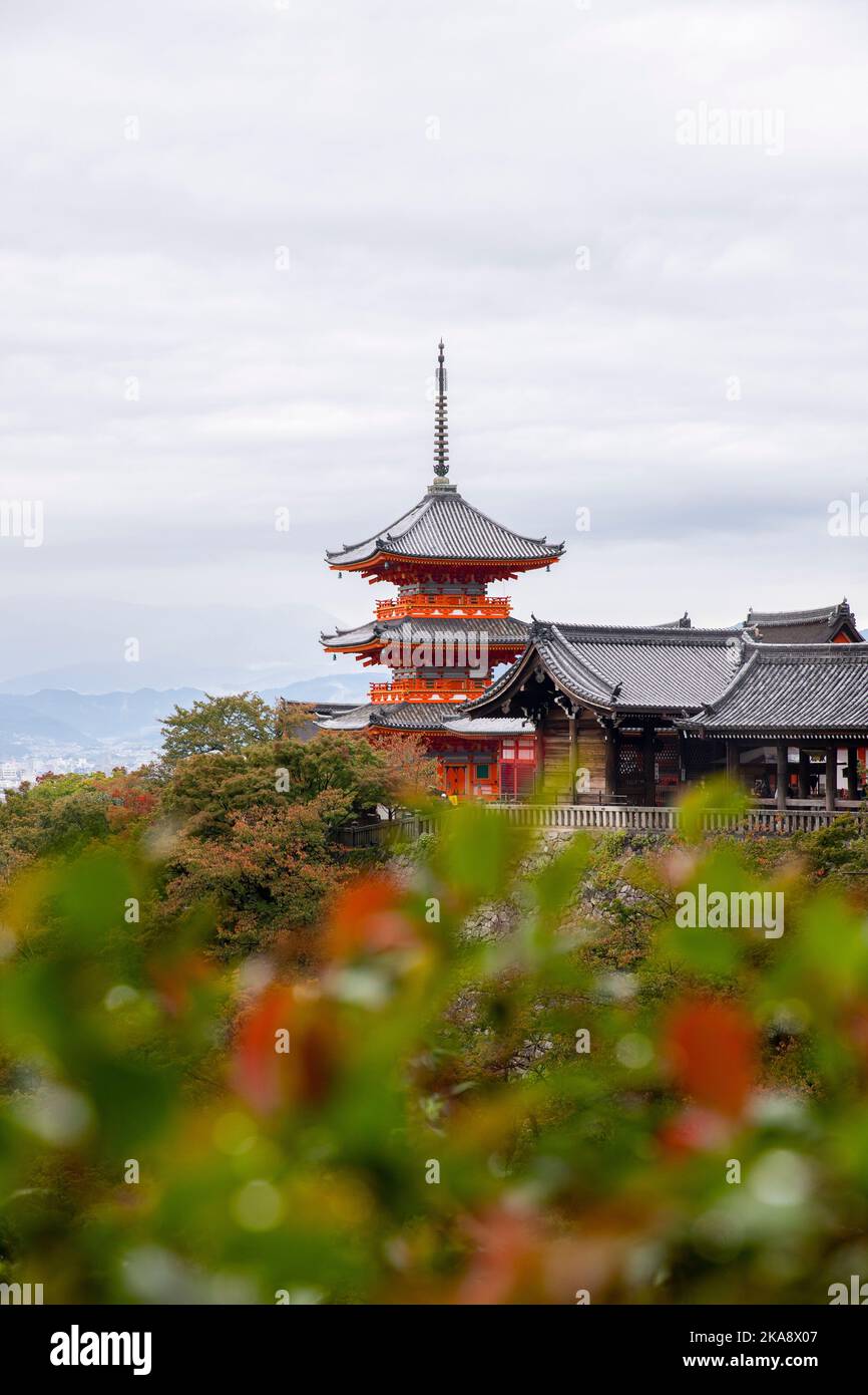 Autumn view of the Pagoda of Kiyomizu-dera Temple in Kyoto, Japan Stock ...