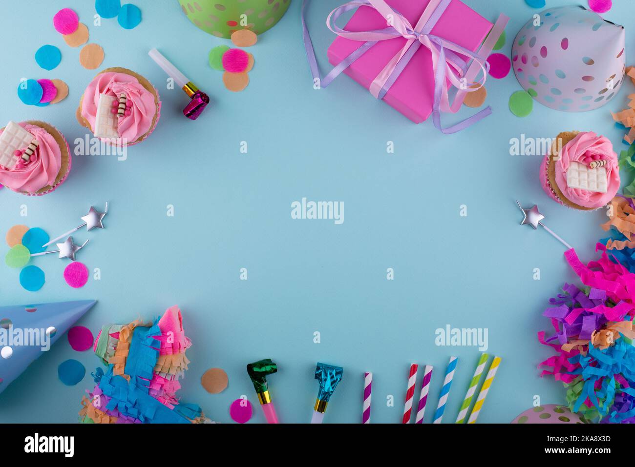 Birthday party concept with cupcake Stock Photo - Alamy